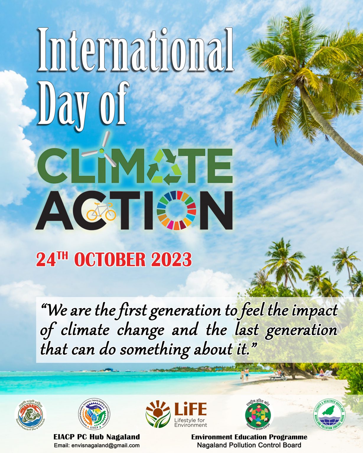 International Day of Climate Action – 24 Oct 2023 – Poster – Nagaland Pollution Control Board